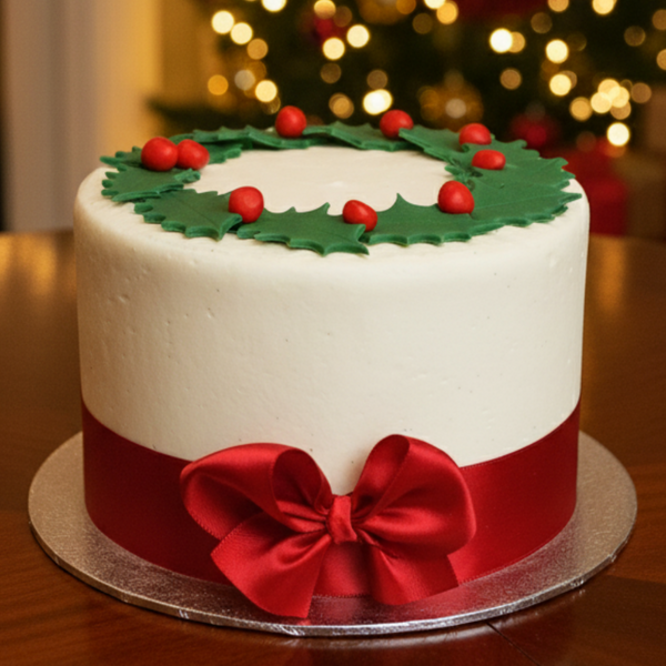 Christmas Wreath Buttercream Cake. Birmingham. – Togri Bakery
