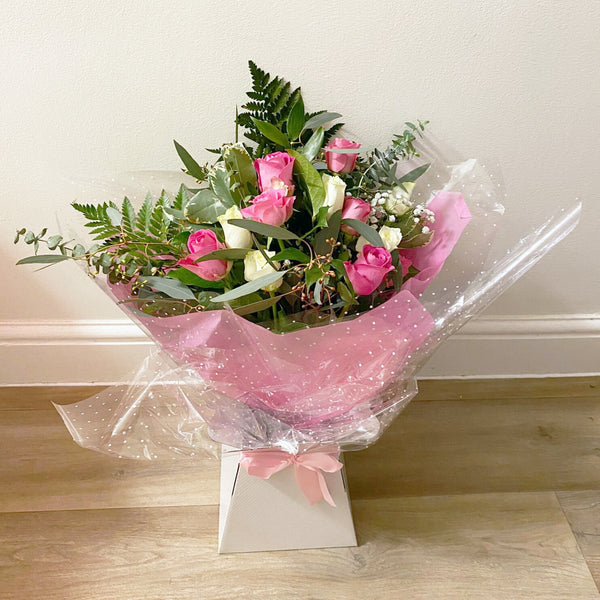 Pink Rose Valentine Flower Bouquet. Free Delivery in Birmingham – Togri ...